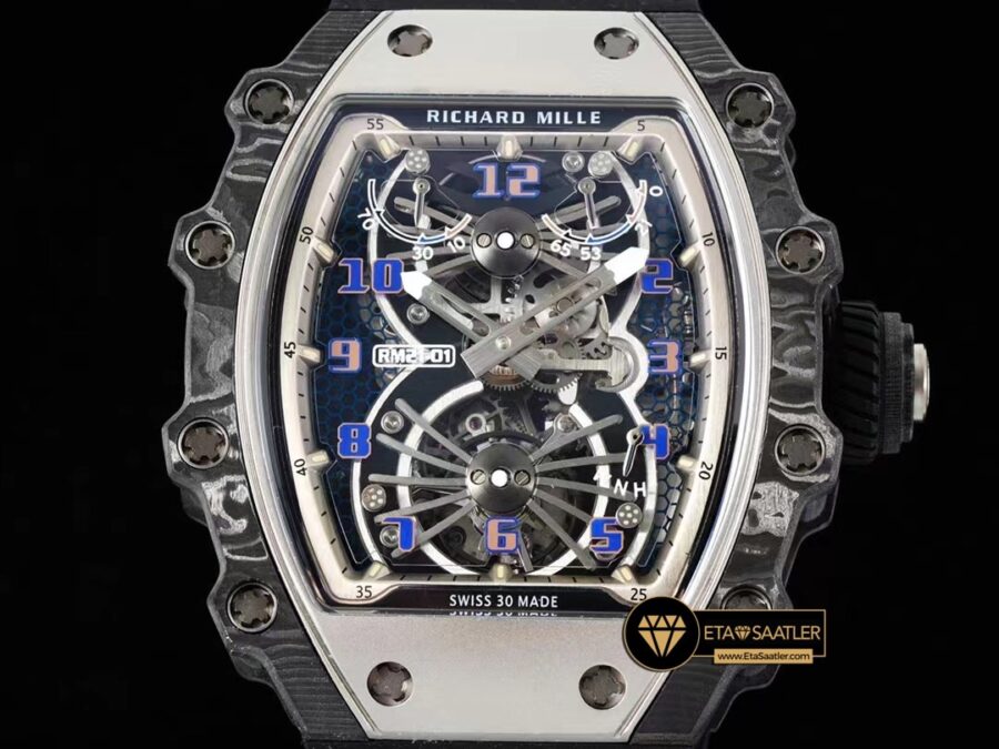Richard Mille Aerodyne RM21-01 Tourbillon Çelik Beyaz Kordon ETA