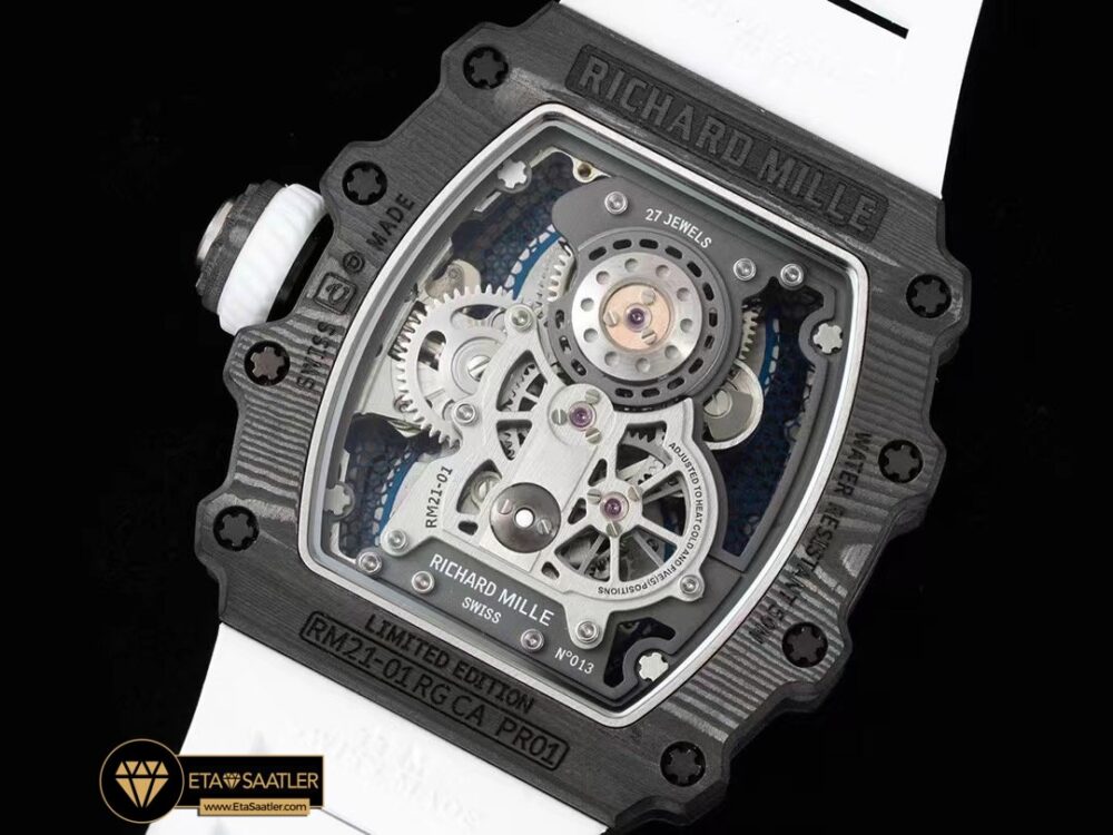 Richard Mille Aerodyne RM21-01 Tourbillon Çelik Beyaz Kordon ETA