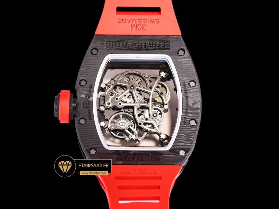Richard Mille RM055 Carbon NTPT Bubba Watson Kırmızı Çerçeveli BBR ...