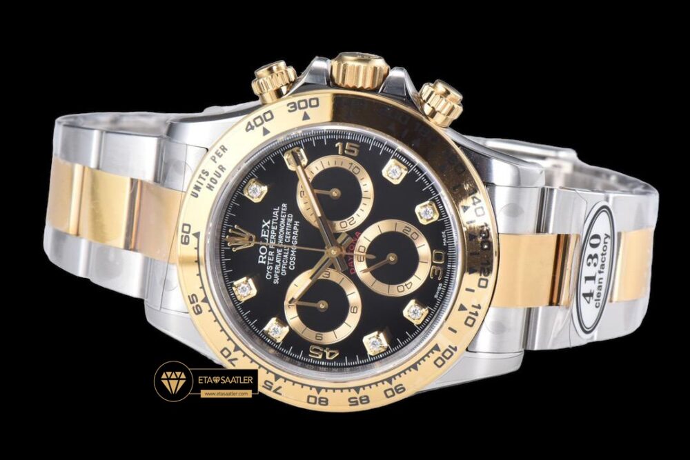 Rolex Daytona 116503LN Two Tone Case Black Dial 4130 Super Plus Clone ETA