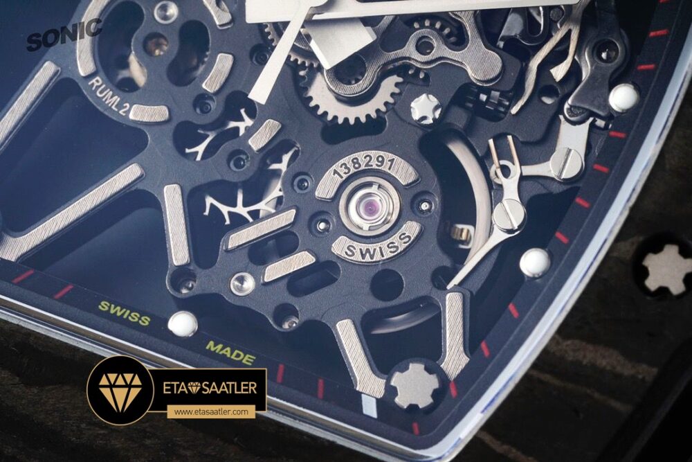 Richard Mille RM35-01 İskelet Kadran NTPT Carbon Kasa Turuncu Kauçuk ...