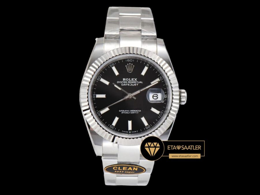 Rolex Datejust 126334 Oyster Siyah Kadran Clean 3235 V2 Super Clone ETA