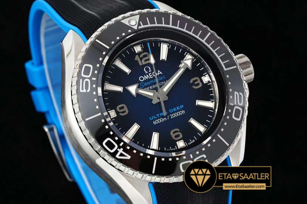 Omega Titanium Seamaster Planet Ocean Ultra Deep Blue Rubber Super ...