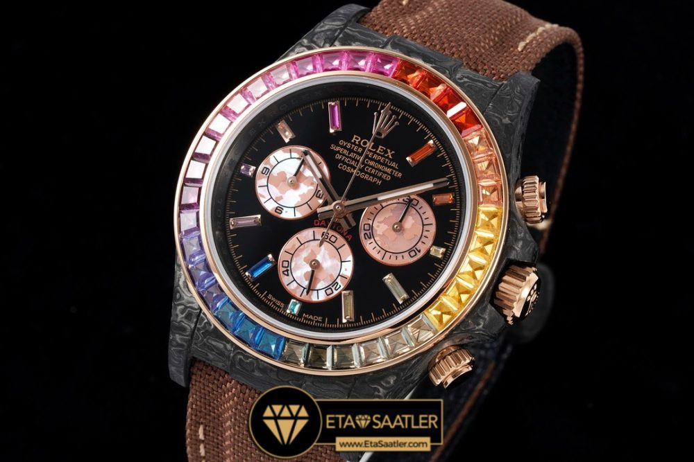 Rolex Cosmograph Daytona DIW Rainbow Brown Carbon 4130 Super Clone ETA