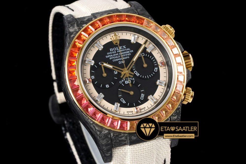 Rolex Cosmograph Daytona DIW Rainbow Sunray Carbon 4130 Super Clone ETA