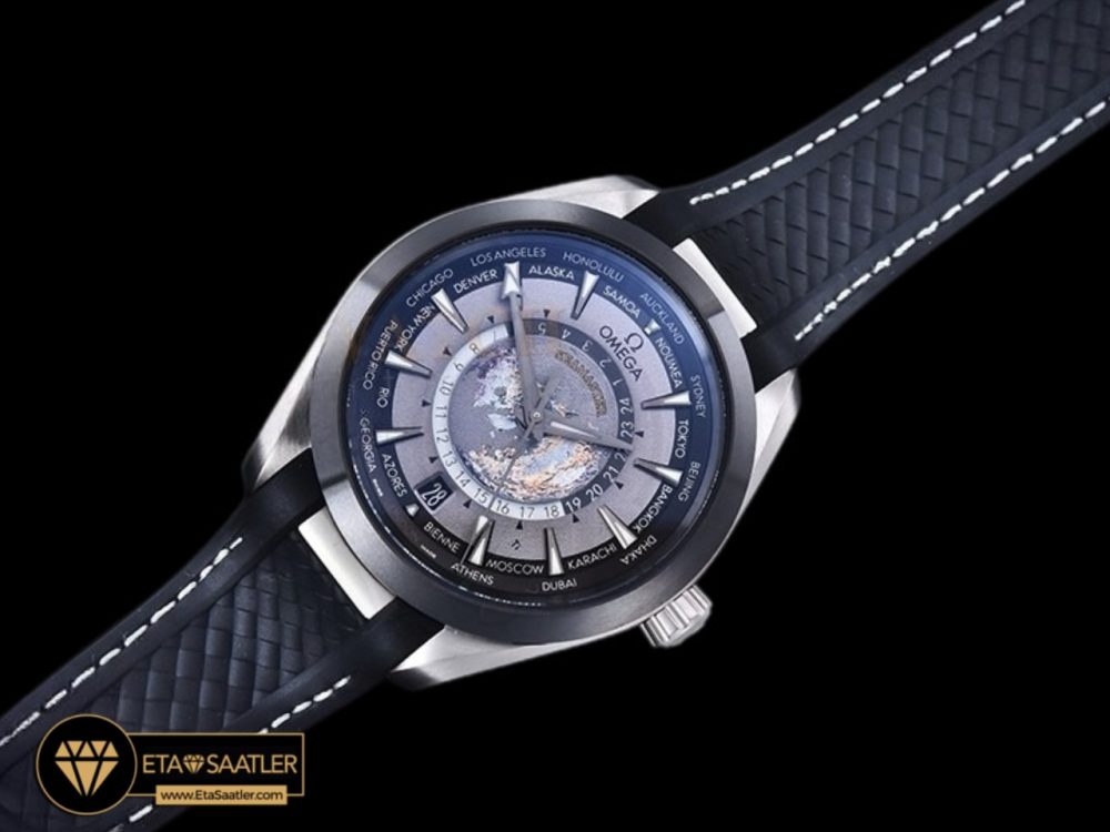 Omega Aqua Terra World Timer Titanium Rubber Strap Super Clone ETA