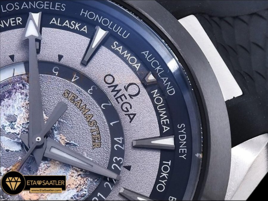 Omega Aqua Terra World Timer Titanium Rubber Strap Super Clone ETA