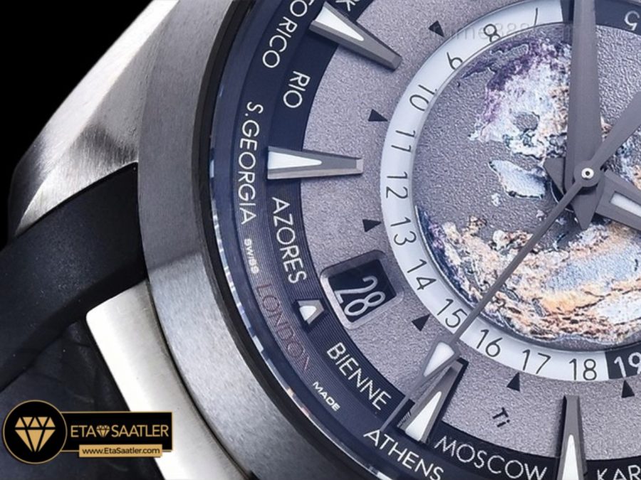 Omega Aqua Terra World Timer Titanium Rubber Strap Super Clone ETA